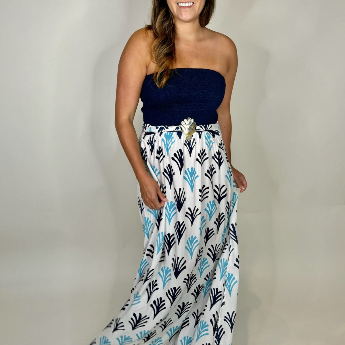 Skemo Seaweed Maxi Dress Blue | Vagabond Apparel Boutique