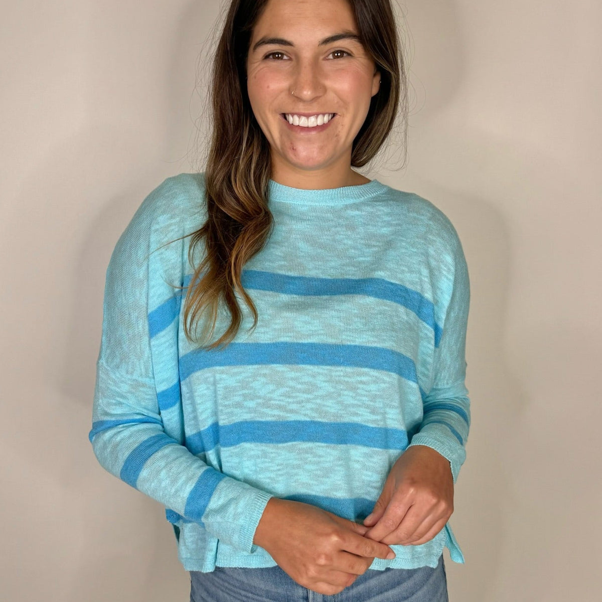 Stitch Drop Ketch Sweater Blue Lagoon | Vagabond Apparel Boutique