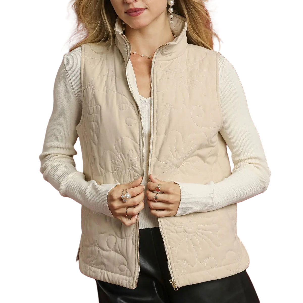 Umgee Quilted Floral Zip Vest – Vagabond Apparel Boutique