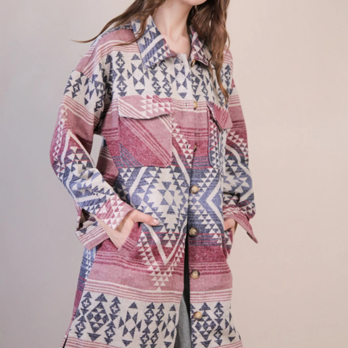 Very J Aztec Long Jacket – Vagabond Apparel Boutique